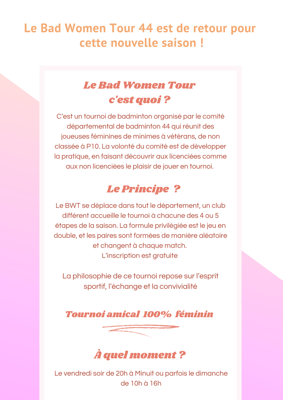 Féminines – CODEP44